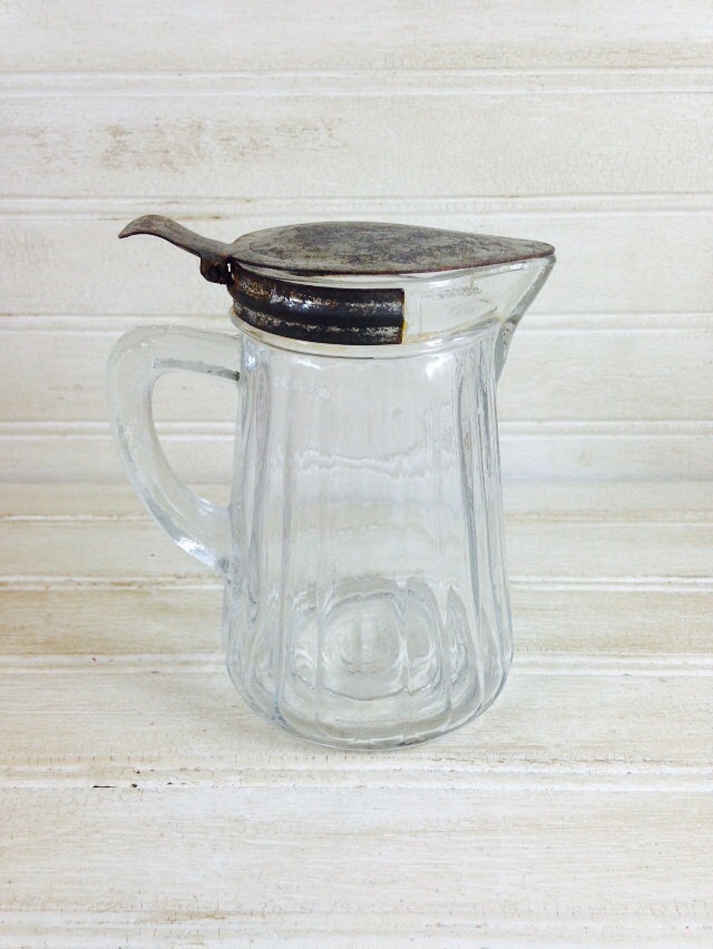 Vintage Metal Topped Glass Syrup Pitcher – Haute Juice