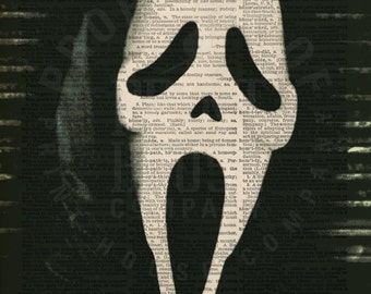 Scream 4, Halloween Decor, 8x10 Dictionary Art Print, Spooky Art ...