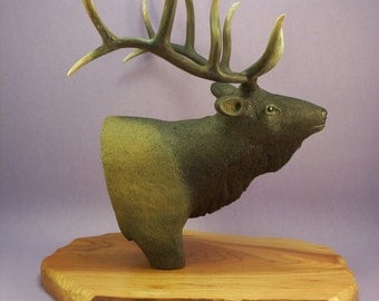 Elk wood carving | Etsy