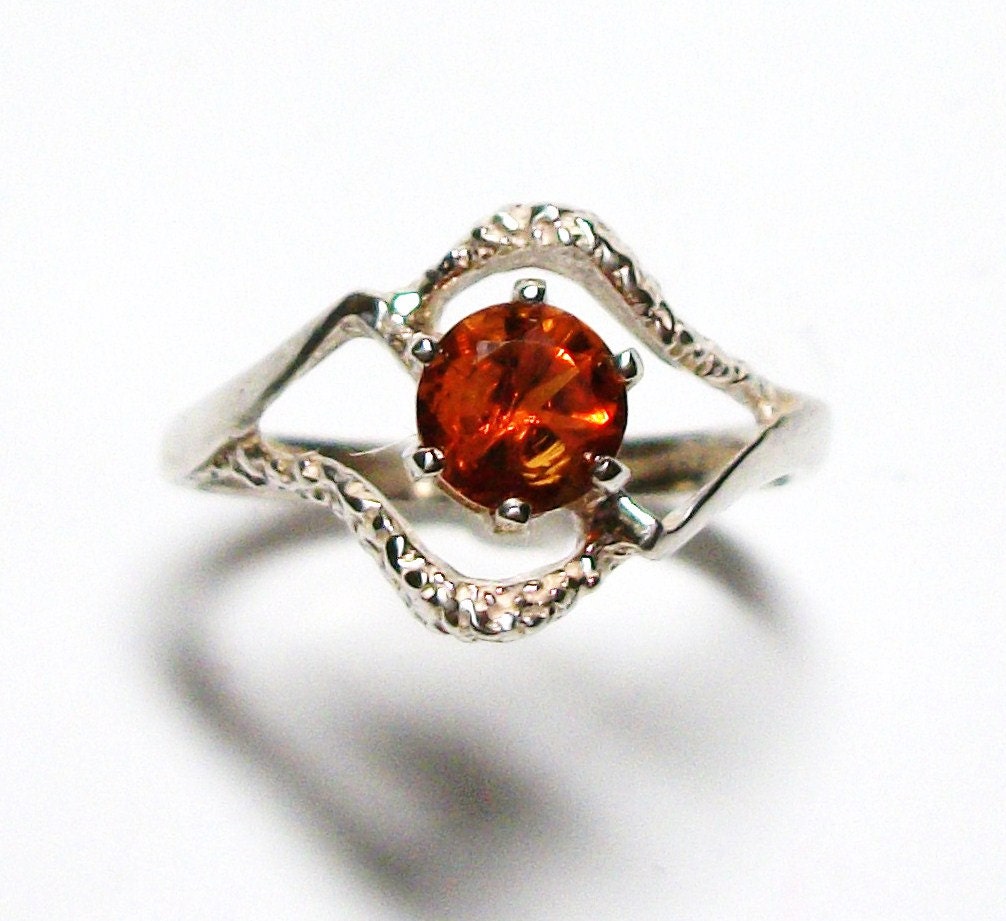 Citrine ring Orange ring solitaire ring birthstone ring