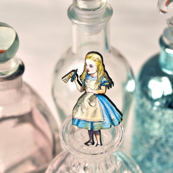 Alice in Wonderland Holding a Bottle with by LaviniasTeaParty