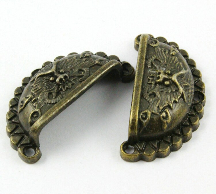2Pcs Antique Brass Jewelry Box Handle Dragon Handle by ForestEra