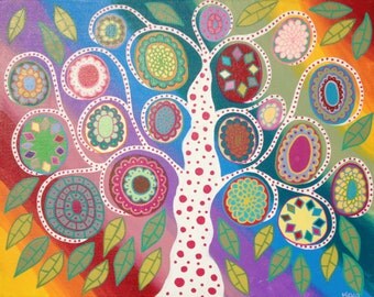 Kerri Ambrosino Art PRINT Mexican Folk Art Hot Pepper Flower