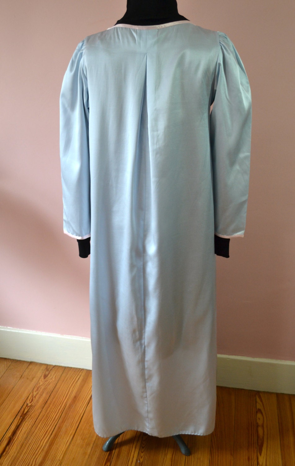 Satin Flannel Lined Natori Long Nightgown with Brush Flannel