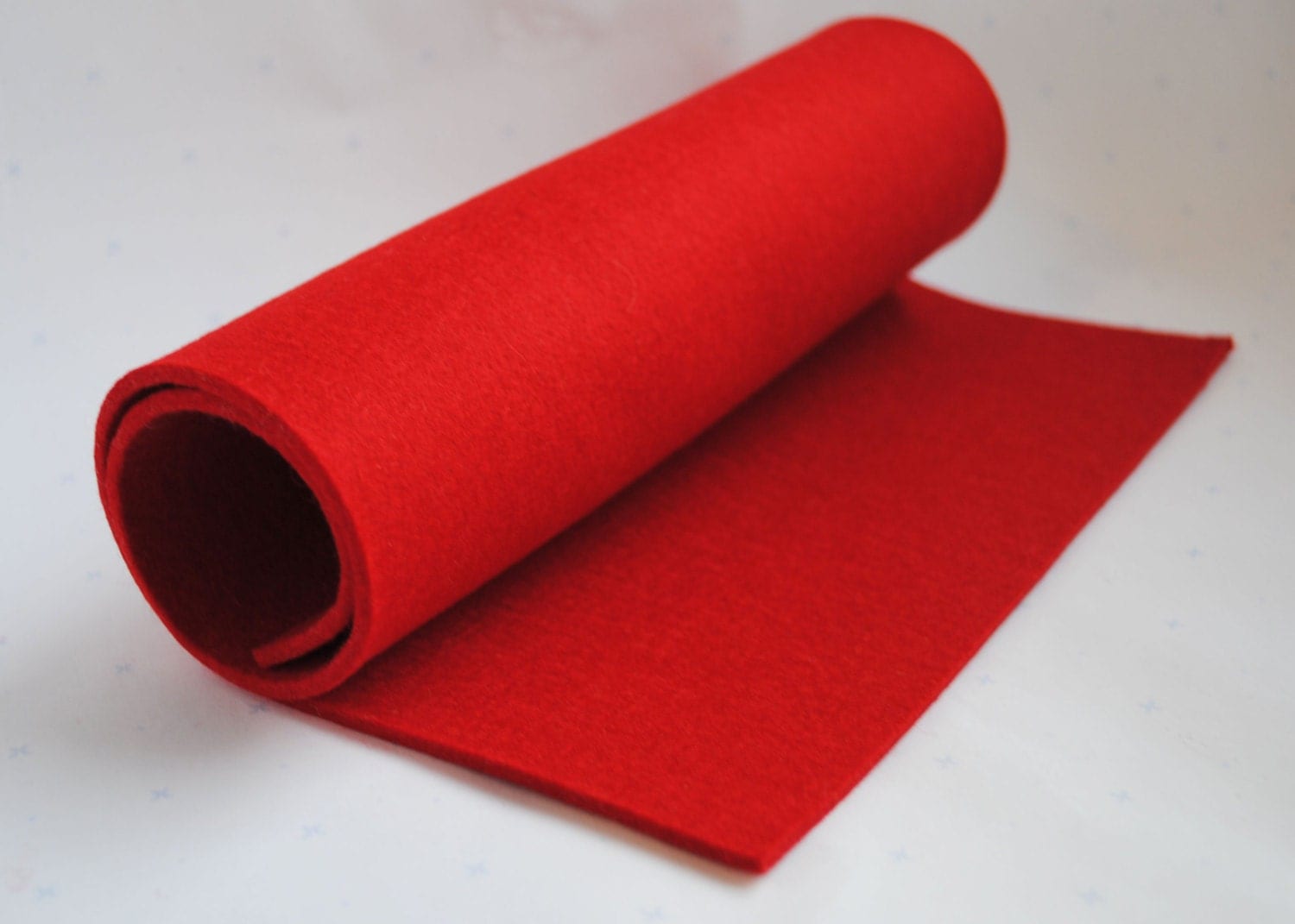 Red thick wool felt 3mm 100% wool 30x50cm 12x20 by CloudCraftShop