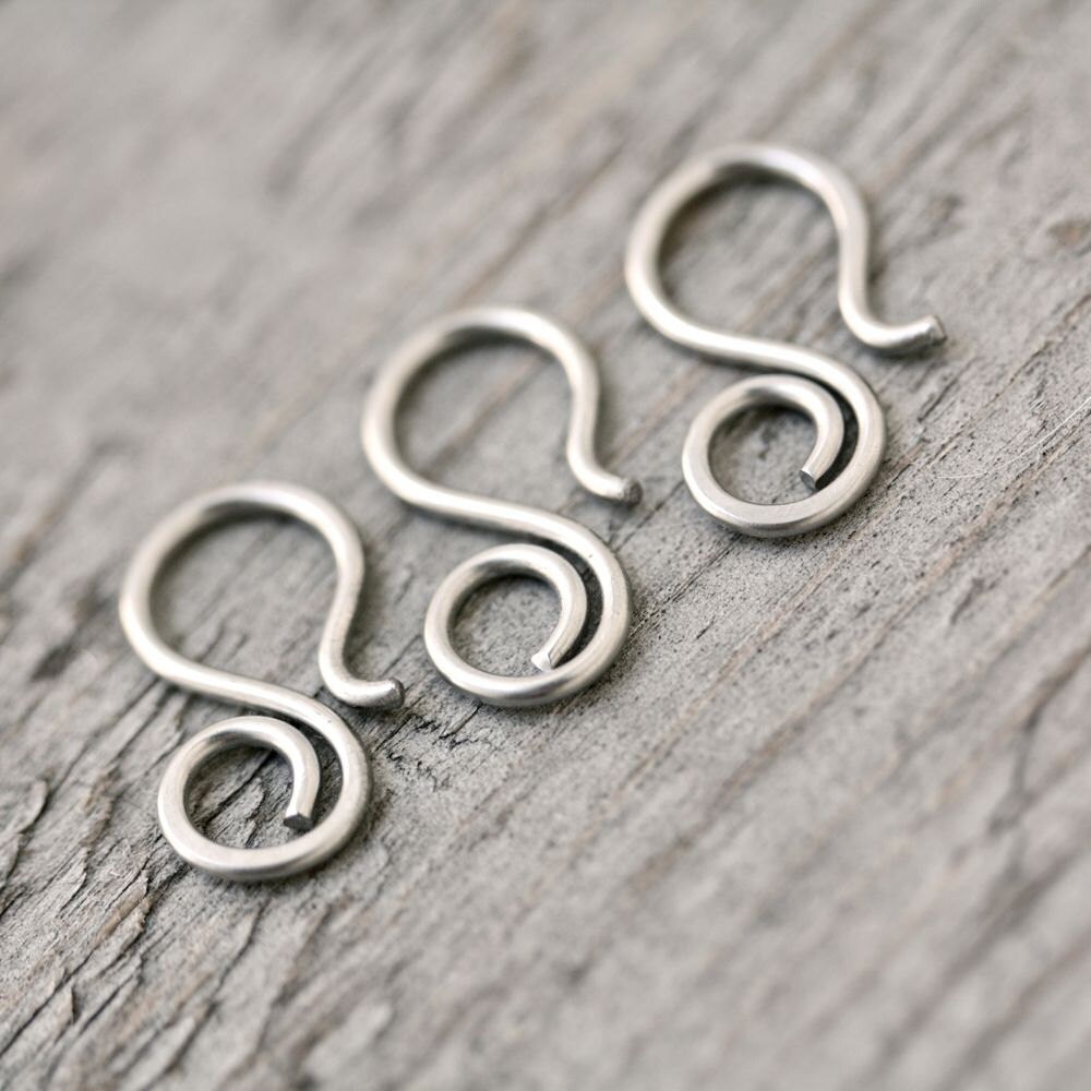 3 Handmade Stainless Steel Clasp Hooks Medium 17g or 18
