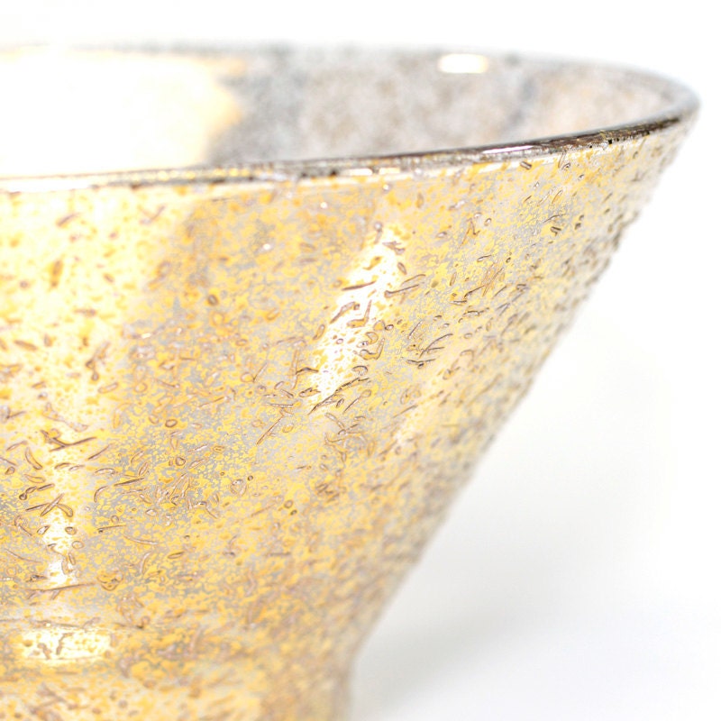 Mid-Century Gold Leaf Splatter Glass Bowl Very by OneRustyNail