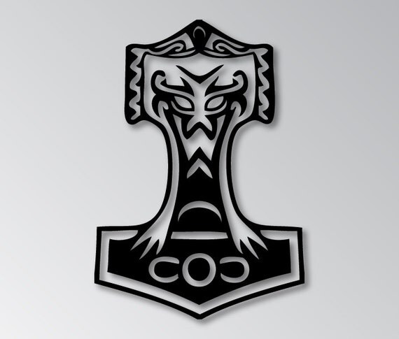 Thor's Hammer Vinyl Decal Sticker Bumper Sticker by kitschaus