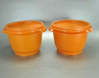 Vintage Tupperware Set of 2 Servalier Burnt Orange 20 Ounce Bowls ...
