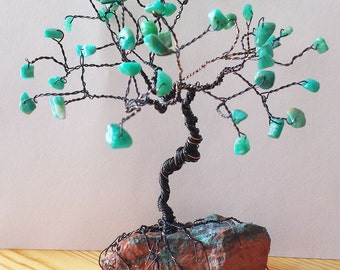 Wire Gem Tree Sculptures & Gemstone by SpiritGemDesigns on Etsy