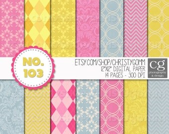 Love Birds Printable Digital Paper Pack 12x12 300 by christygomm