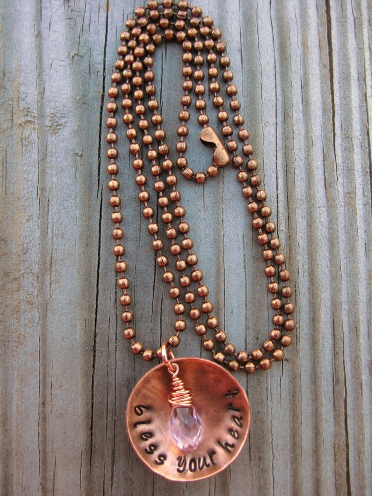 Bless Your Heart Necklace by FiaSolBoutique on Etsy