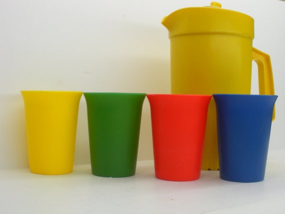 Vintage Tupperware Set Primary Colors