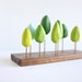 Miniature spring forest in shades of green tabletop decor