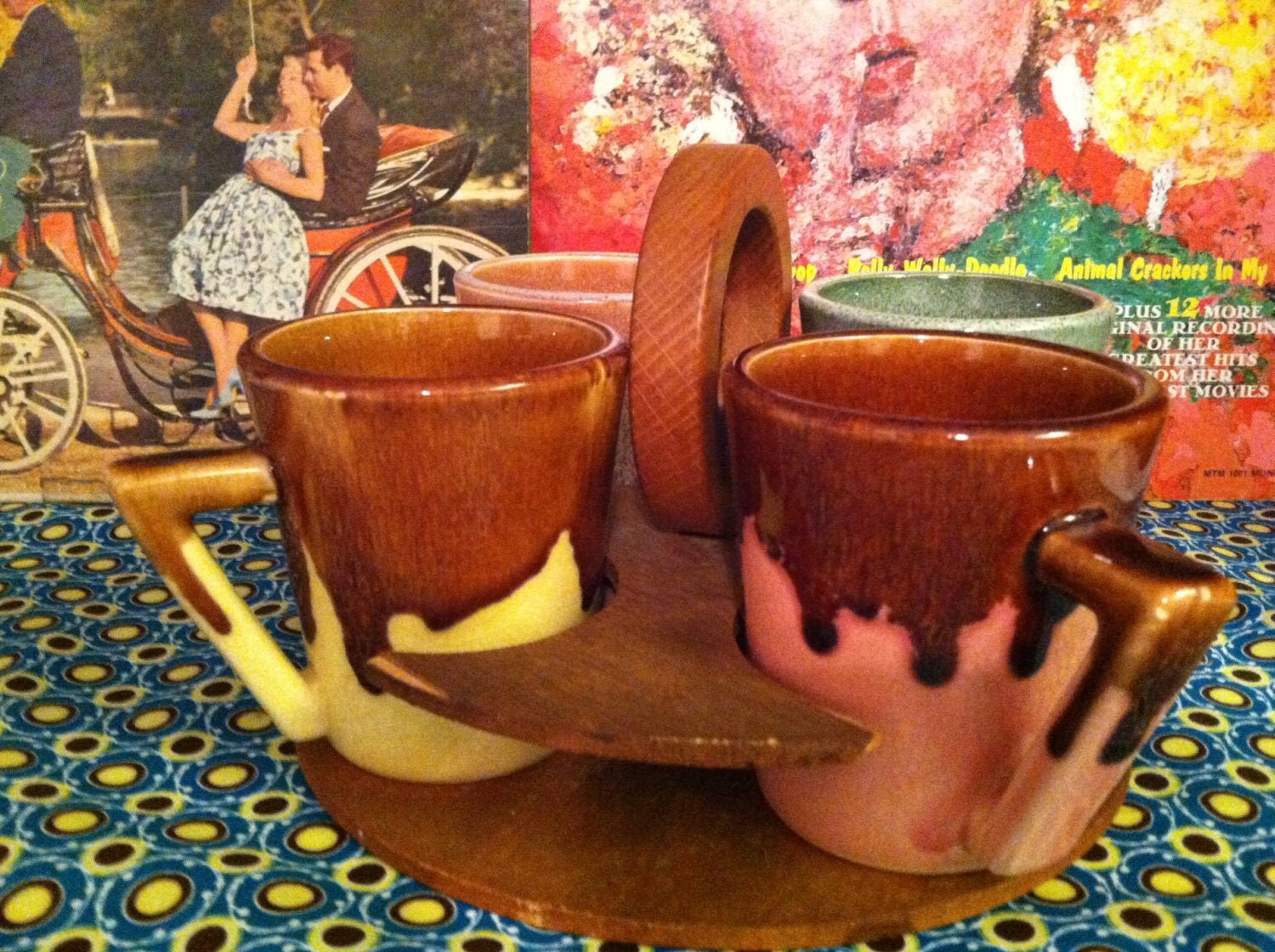 Set of Four Drip Glaze Mugs with Caddy – Haute Juice