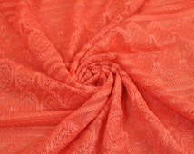 Popular items for orange lace fabric on Etsy