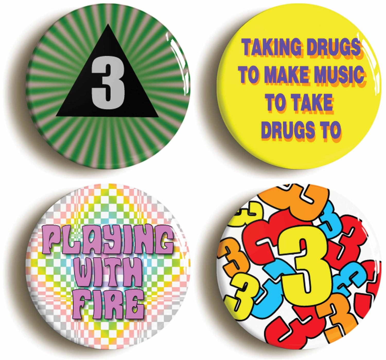 Set of four Spacemen 3 badges buttons pins: Shoegaze, Spacerock (Size ...