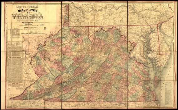 State Map of Virginia 1861 by HistoricPerspectives on Etsy