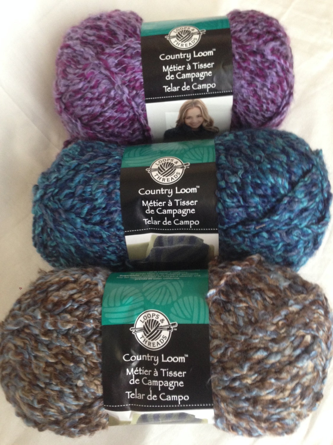 Loops and threads country loom yarn three skeins by Googenheimers