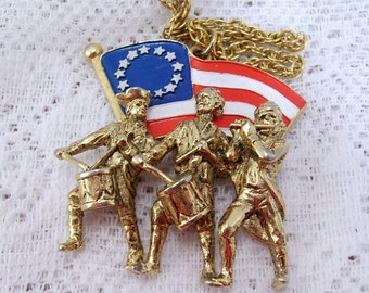Antique vintage 1950's Stanley Home Products revolutionary war necklace