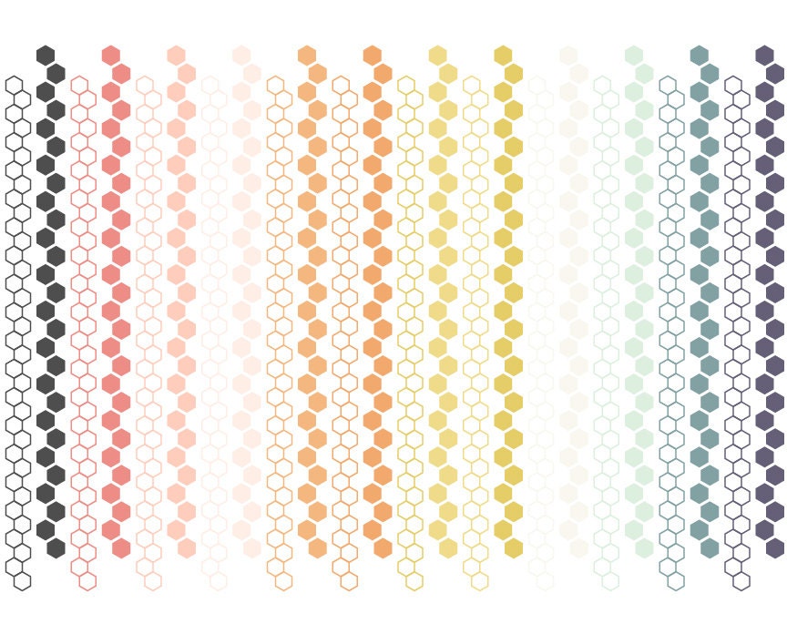 Geometric Borders // Hexagon Borders // Instant Download