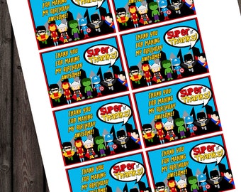 Superhero Bag Tags PRINTED