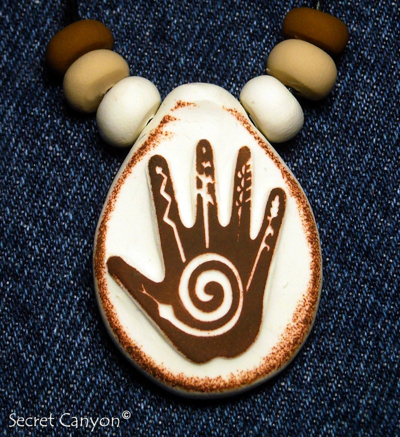 Shaman Healing Hand Petroglyph Southwestern Native American