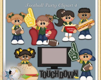 Items similar to Football party clipart - football clip art, foot ball ...