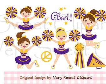 Popular items for cheerleader clipart on Etsy