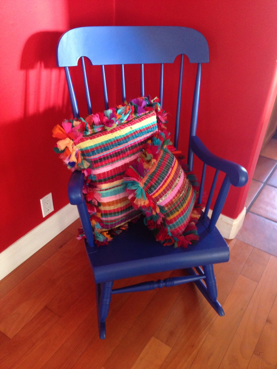 Royal Blue Wooden Vintage Rocking Chair – SOLD!!! – Haute Juice