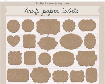 SALE Kraft paper labels cardboard tags jar printable cliparts- Digital ...