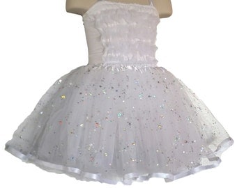 Tulle Skirt, Tutu, White with Sequins, Girls skirt, Toddler Skirt ...