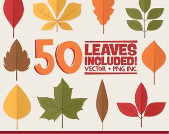 Fall leaves clipart | Etsy