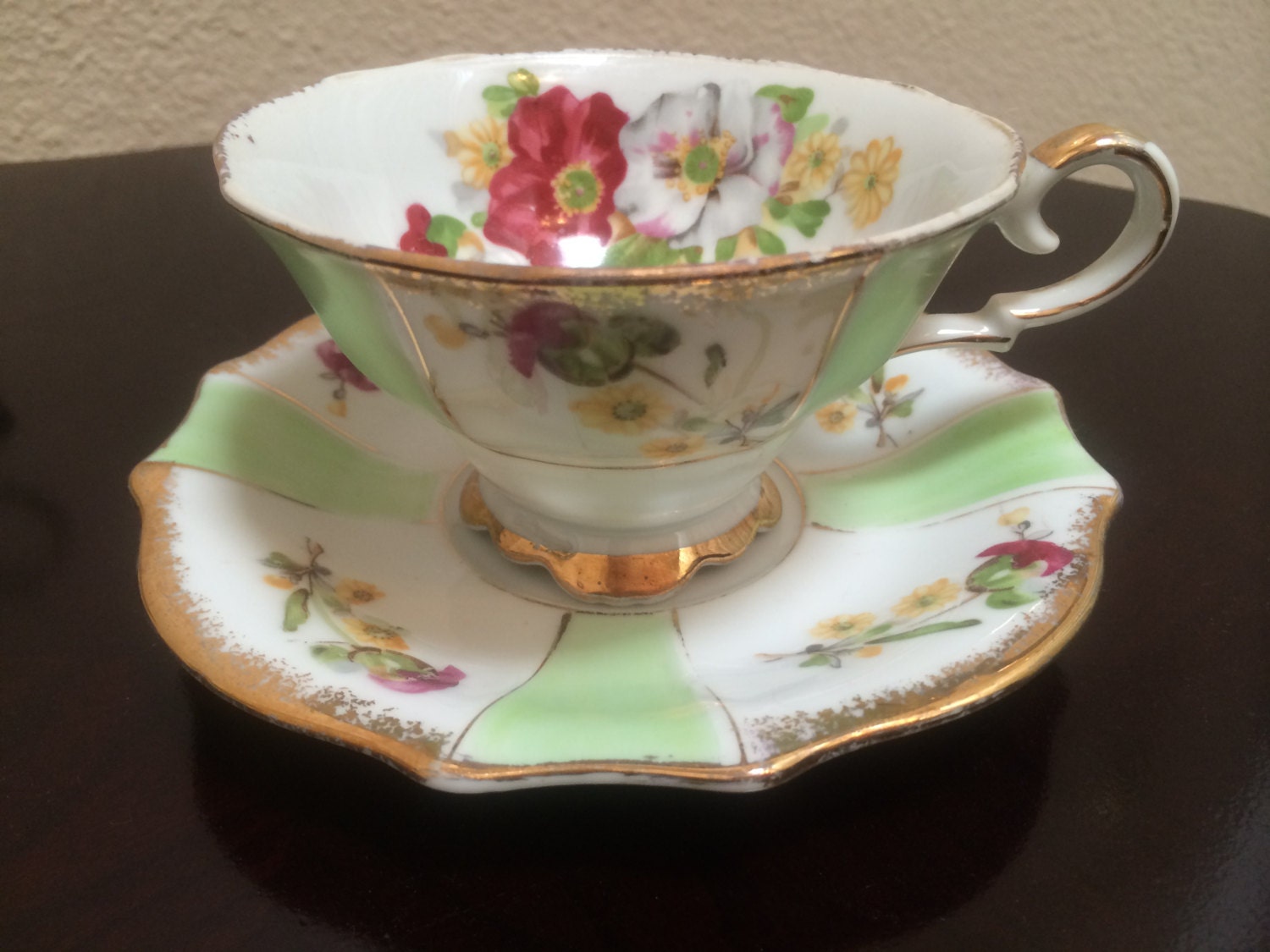 TEACUP and SAUCER Fine Bone China Teacup Set, Hand Painted Teacup and ...