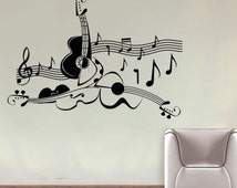 Popular items for guitar wall decal on Etsy