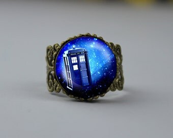 ring,Doctor Who tardis Adjustable ring, tardis Dr who Police Box in ...