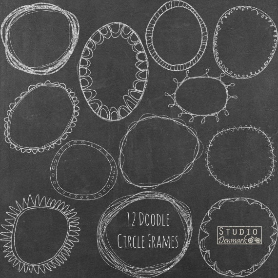 chalk circle clipart – Studio Denmark – Digital Paper and Clipart