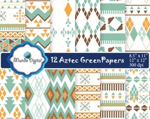 Popular items for aztec digital paper on Etsy