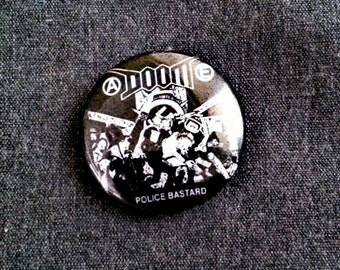 DOOM Crust Punk Pinback Button