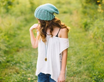 Light blue knit hat | Etsy