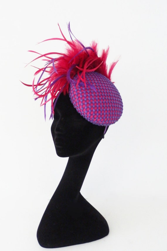 Items similar to Bright hat dutch design magenta base covered with ...