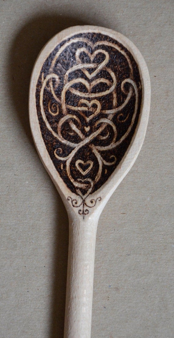 Items similar to Wooden spoon, decorated with pyrography, can be ...