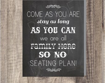 No seating plan sign | Etsy