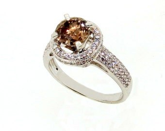 1 Carat Chocolate Color Brown Diamond Floating Halo by MondiNYC