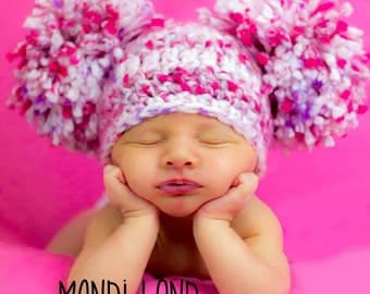 Baby pom pom hat | Etsy