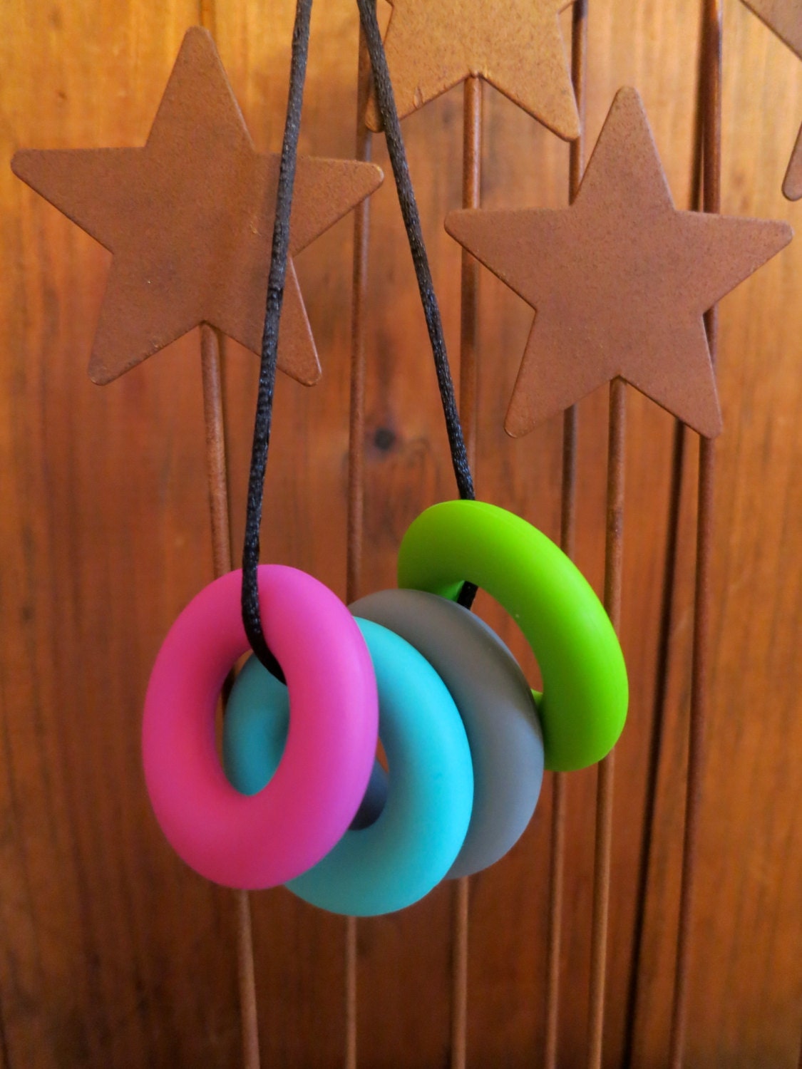Donuts on a String Silicone Teething by CarolynsTeethingShop