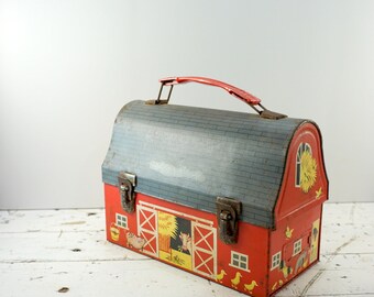 Farmhouse Decor // Metal Lunch Box // Barn Lunch Pail // Farmhouse ...
