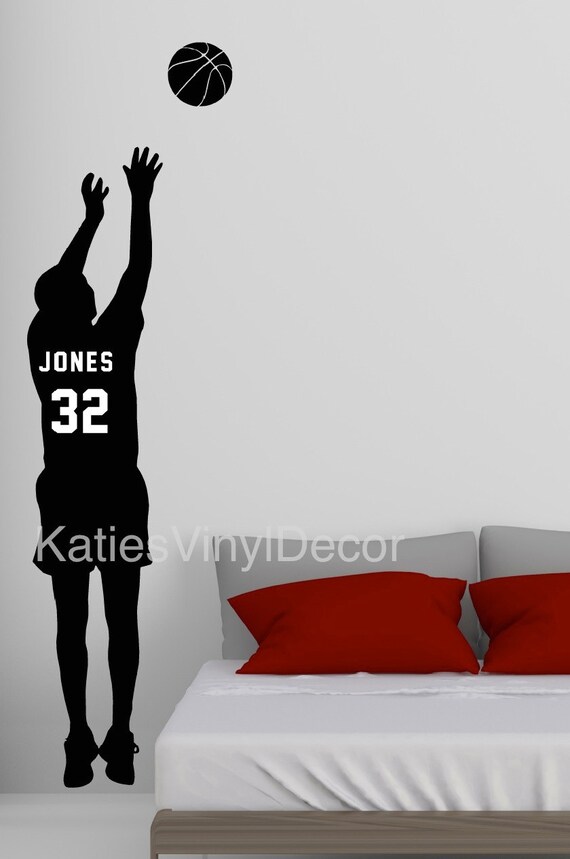 Personalized Basketball Player Vinyl Wall by KatiesVinylDecor