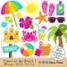 Beach Clipart 2 Digital Clip Art Personal and commercial