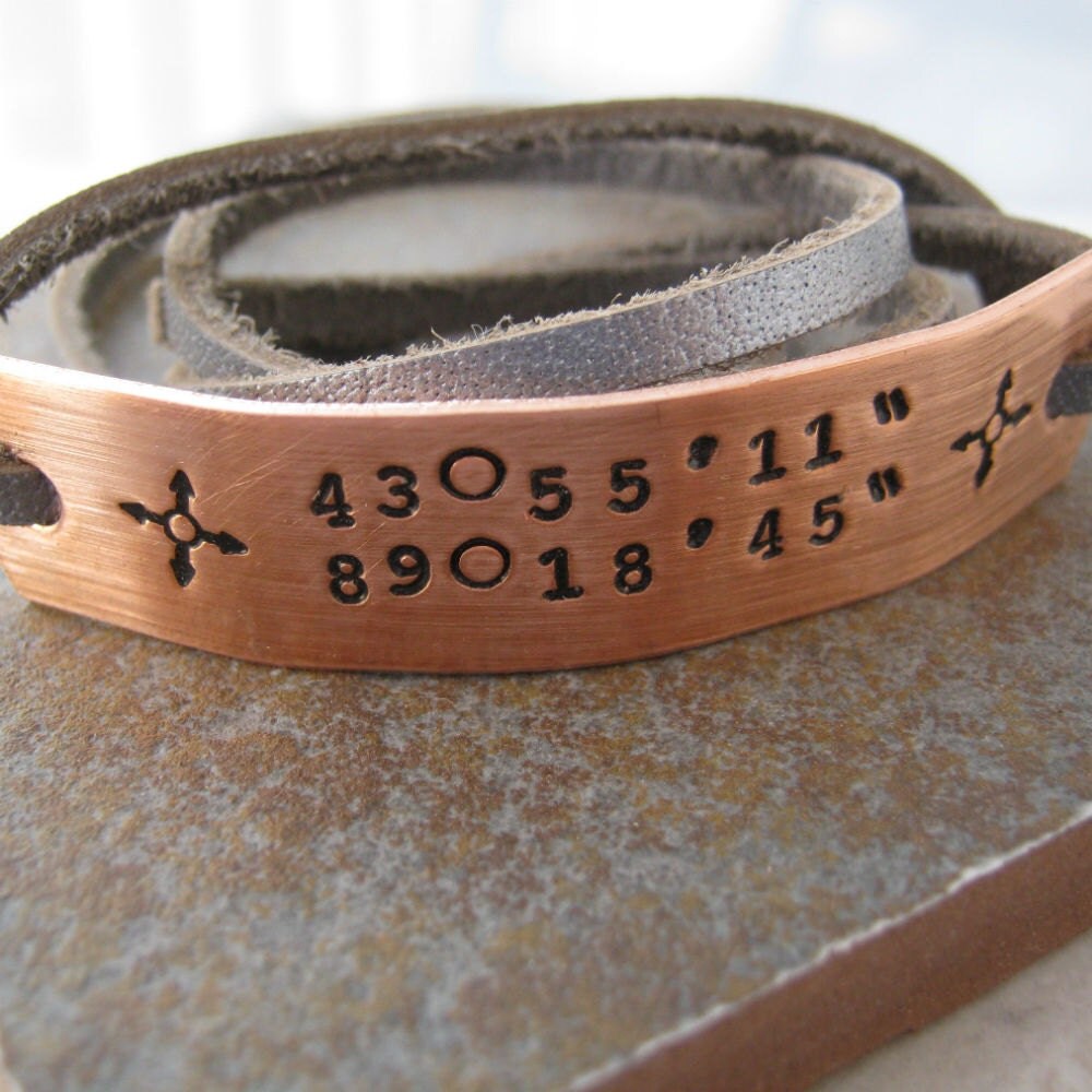 Personalized Longitude Latitude Bracelet GPS Bracelet